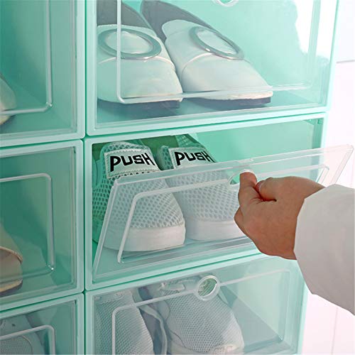 everd1487HH Clamshell Shoe Storage Container Shoe Storage Box Transparent Shoe Box for Storing and Storing Shoes White Men