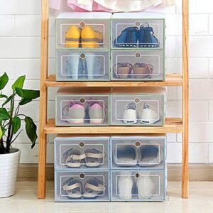 everd1487HH Clamshell Shoe Storage Container Shoe Storage Box Transparent Shoe Box for Storing and Storing Shoes White Men