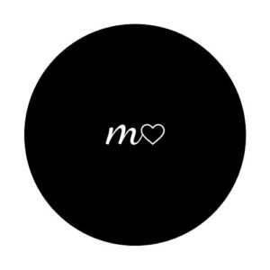 White Initial Letter M Heart Minimalist Black PopSockets Swappable PopGrip