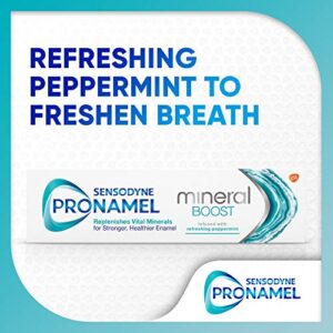 Sensodyne Pronamel Mineral Boost Enamel Toothpaste for Sensitive Teeth, to Replenish Minerals and Strengthen Enamel, Peppermint - 4 Ounces