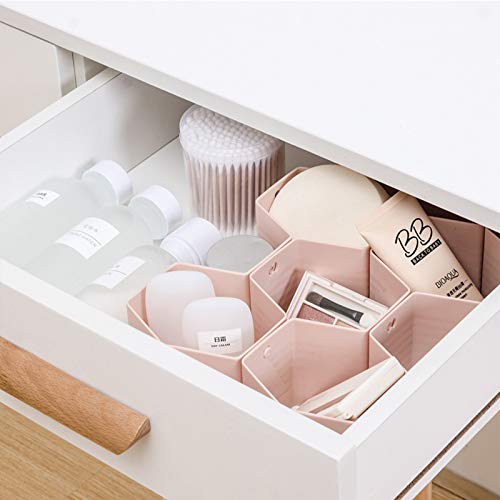 Kocuos Honeycomb Separator Adjustable Drawer Organizer Divider for Underwear Belt-Scarf Socks Organizer (Pink)