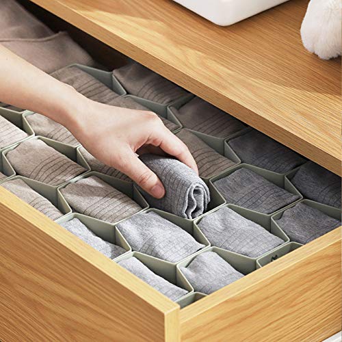 Kocuos Honeycomb Separator Adjustable Drawer Organizer Divider for Underwear Belt-Scarf Socks Organizer (Pink)