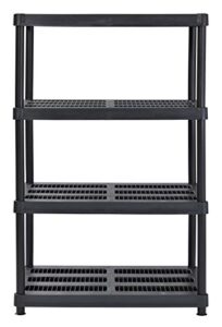 juggernaut storage 36" w x 18" d x 56" h four-shelf resin shelving, black (rps3618-4amz)