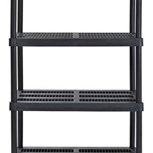 Juggernaut Storage 36" W x 18" D x 56" H Four-Shelf Resin Shelving, Black (RPS3618-4AMZ)