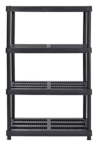 Juggernaut Storage 36" W x 18" D x 56" H Four-Shelf Resin Shelving, Black (RPS3618-4AMZ)