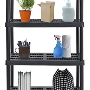 Juggernaut Storage 36" W x 18" D x 56" H Four-Shelf Resin Shelving, Black (RPS3618-4AMZ)