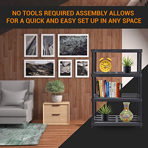 Juggernaut Storage 36" W x 18" D x 56" H Four-Shelf Resin Shelving, Black (RPS3618-4AMZ)