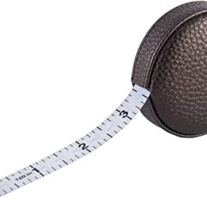 3m/120" Tape Measure Body Measuring Tape for Body Cloth Tape Measure for Sewing Fabric Tailors Medical Measurements Tape Dual Sided Leather Tape Measure Retractable (Dark Brown)