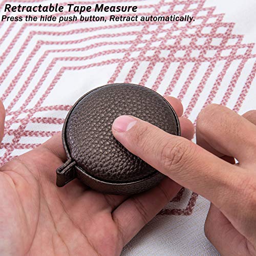 3m/120" Tape Measure Body Measuring Tape for Body Cloth Tape Measure for Sewing Fabric Tailors Medical Measurements Tape Dual Sided Leather Tape Measure Retractable (Dark Brown)