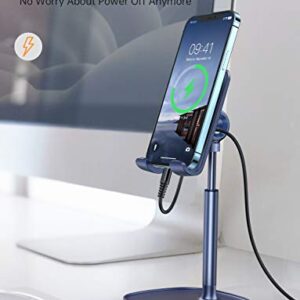 LISEN Cell Phone Stand,Angle Height Adjustable Stable Cell Phone Stand for Desk,Sturdy Aluminum Metal Phone Holder (Blue)