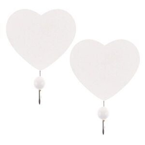 besportble 2pcs heart shaped wall hook coat hooks wall mounted coat rack closet hooks door hook hanger home organizer white