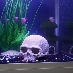 Horolas Fish Tank Decorations, Aquarium Skull Artificial Skeleton Decoration Cave Landscape Pet Reptile House