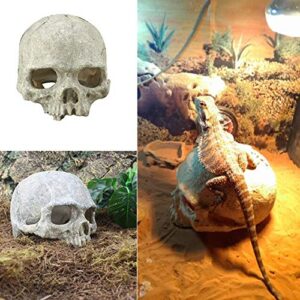 Horolas Fish Tank Decorations, Aquarium Skull Artificial Skeleton Decoration Cave Landscape Pet Reptile House