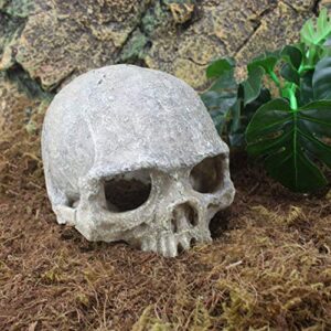 Horolas Fish Tank Decorations, Aquarium Skull Artificial Skeleton Decoration Cave Landscape Pet Reptile House