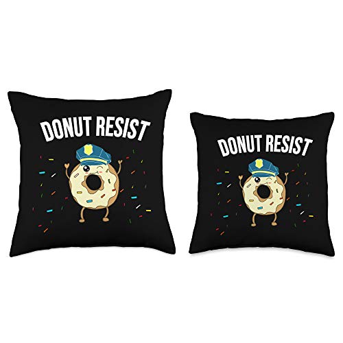 Police Support Appreciation Donuts Meme Donut Resist Meme Funny Police Officer Support Theme Quote Throw Pillow, 16x16, Multicolor