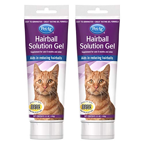 PetAg Hairball Solution Gel Supplement for Cats - Hairball Remedy for Cats - 3.5 oz - 2 Pack