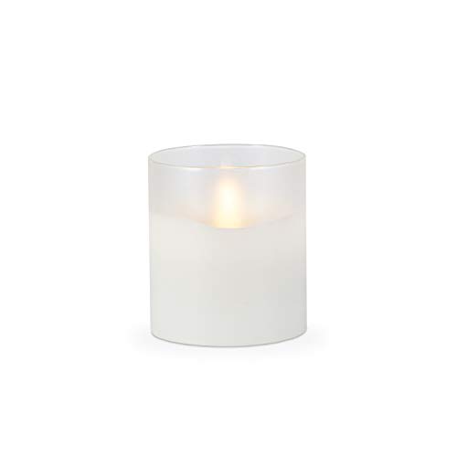 3.5-in D x 4-in H Hand Poured Wax Candle in Frosted Glass with Exclusive Illumaflame™ Glow