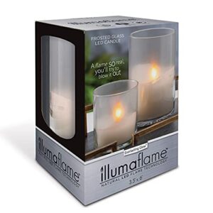 3.5-in D x 4-in H Hand Poured Wax Candle in Frosted Glass with Exclusive Illumaflame™ Glow