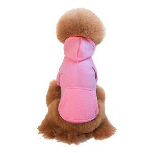 bumjazz knitted dog cat hoodie sweater coat cozy cold weather dog coat dog apparel dog jacket dog vest for small medium and large dogs cats gmy03(pink,xl)