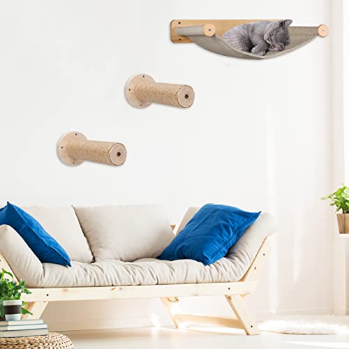 Purife Cat Hammocks Wall Mounted for Indoor Cats -Large Cat Shelves and Perches for Wall, Wall Beds & Furniture for Kitty or Cats, Sturdy Soft Hammock Beds for Climbing, Playing, Sleeping, Lounging