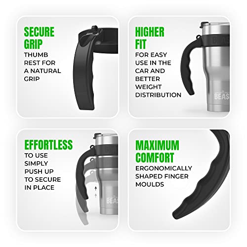 Greens Steel Handle for 40 oz BEAST Tumbler Only | BEAST Tumbler Handle Anti Slip Travel Mug Grip | Beast Cup Holder | BEAST Tumbler Accessories | Lightweight Tumbler Holder | Cup Handle