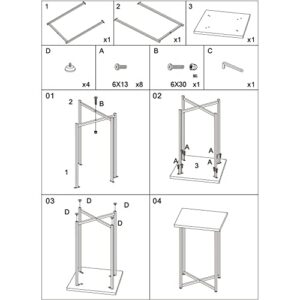 AZL1 Life Concept Modern Square Side End Accent Table for Living Room Bedroom Balcony Family and Office