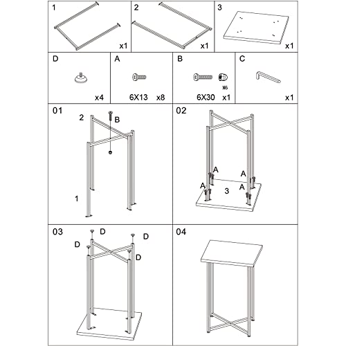 AZL1 Life Concept Modern Square Side End Accent Table for Living Room Bedroom Balcony Family and Office