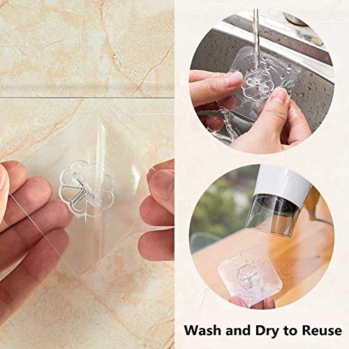 HAITSU Heavy Duty Adhesive Hooks,20packs Kitchen Wall Hooks,10kg(Max),Reusable Multi-Function Utility Hooks for Bathroom and Office,Kitchen,Transparent Seamless Door Hooks,Oilproofand rustproof