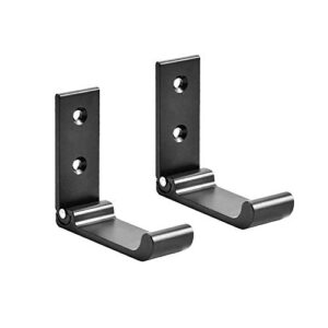 foldable wall hook, 2pcs aluminum headphone holder, invisible wall mount clothes hook, towel hook holder, wall hook holder for coat, clothes, kitchen / bathroom/ office/ living room/ cabinet (black)