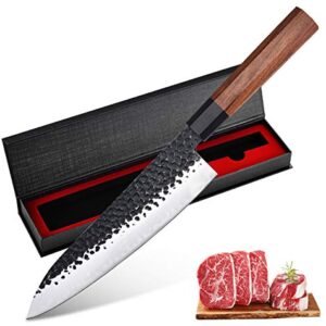 YAIBA 8 Inch Chef Knife Professional Japanese Chef Knife 3 layers 9CR18MOV Clad Steel Japanese Kitchen Knives Gyuto Knife Sushi Knife for Kitchen