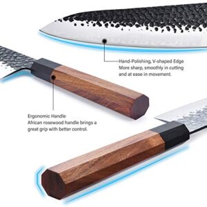 YAIBA 8 Inch Chef Knife Professional Japanese Chef Knife 3 layers 9CR18MOV Clad Steel Japanese Kitchen Knives Gyuto Knife Sushi Knife for Kitchen