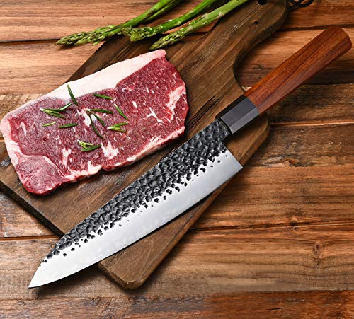 YAIBA 8 Inch Chef Knife Professional Japanese Chef Knife 3 layers 9CR18MOV Clad Steel Japanese Kitchen Knives Gyuto Knife Sushi Knife for Kitchen