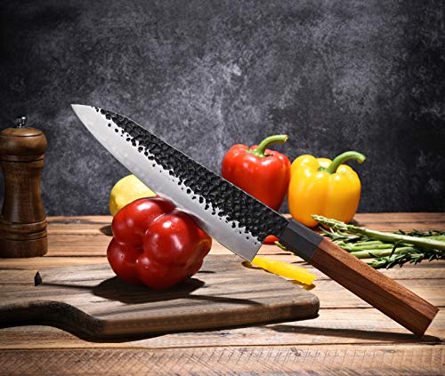 YAIBA 8 Inch Chef Knife Professional Japanese Chef Knife 3 layers 9CR18MOV Clad Steel Japanese Kitchen Knives Gyuto Knife Sushi Knife for Kitchen