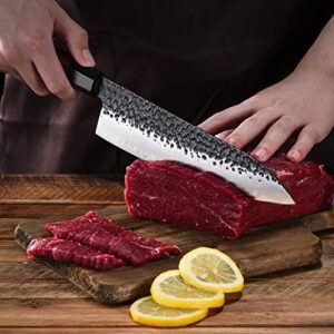 YAIBA 8 Inch Chef Knife Professional Japanese Chef Knife 3 layers 9CR18MOV Clad Steel Japanese Kitchen Knives Gyuto Knife Sushi Knife for Kitchen