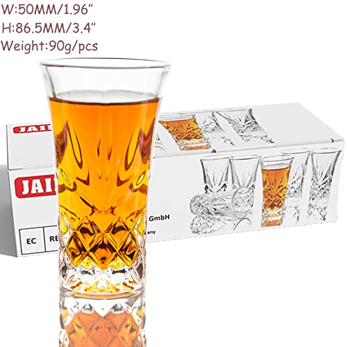 JAIEF Tequila Glasses Heavy Base Shot Glass Cordial Glasses 2 OZ (Set of 6)