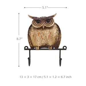 DOITOOL Rustic Decorative Owl Wall Hooks Cast Iron Owl Key Holder Wall Mounted Owl Hangers for Keys Coats Towels Bags in Kitchen Living Room Farmhouse DÃcor