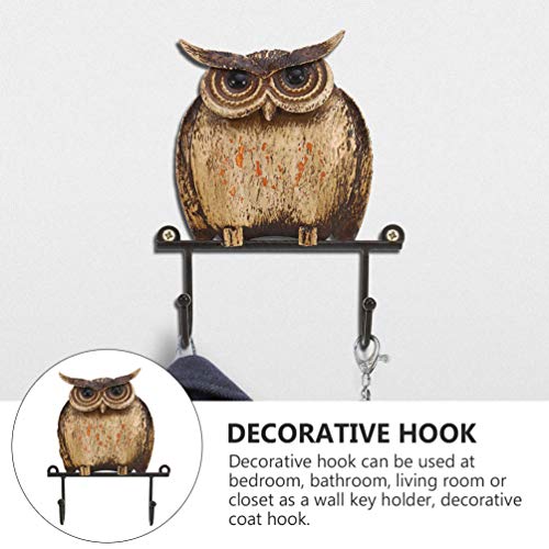 DOITOOL Rustic Decorative Owl Wall Hooks Cast Iron Owl Key Holder Wall Mounted Owl Hangers for Keys Coats Towels Bags in Kitchen Living Room Farmhouse DÃcor