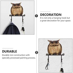 DOITOOL Rustic Decorative Owl Wall Hooks Cast Iron Owl Key Holder Wall Mounted Owl Hangers for Keys Coats Towels Bags in Kitchen Living Room Farmhouse DÃcor