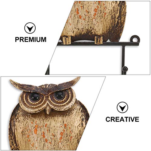 DOITOOL Rustic Decorative Owl Wall Hooks Cast Iron Owl Key Holder Wall Mounted Owl Hangers for Keys Coats Towels Bags in Kitchen Living Room Farmhouse DÃcor