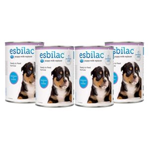 petag esbilac puppy milk replacer liquid for newborn to six weeks - highly palatable - 11 fl oz - 4 pack