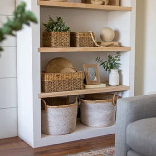 Wicker Storage Basket Set, Seagrass Baskets, Water Hyacinth Storage Baskets for Organizing Bathroom, Bedroom, Living Room & Towels