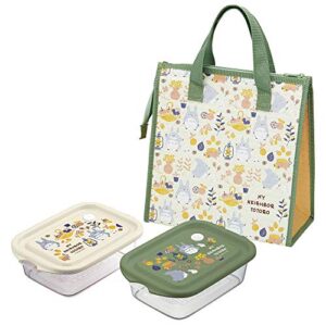 studio ghibli bento box - my neighbor totoro - kurashi - set of 16oz japanese lunch box (totoro kurashi 2pieces bento, non-woven fabric bag)