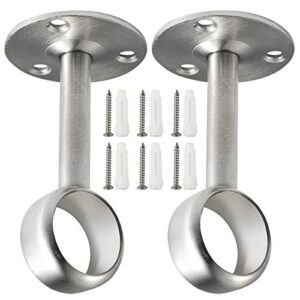 creatyi heavy duty closet rod brackets closet shower curtain rod bracket ceiling-mount brackets closet rod holders closet pole sockets closet rod supports for 1 inch rod (2 pcs, silver)