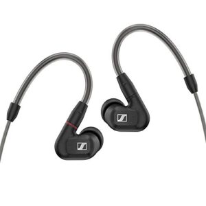 sennheiser ie 300 in-ear audiophile headphones - sound isolating with xwb transducers for balanced sound, detachable cable with flexible ear hooks, 2-year warranty (black)