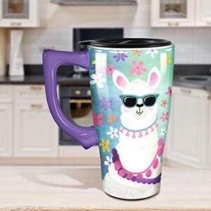 Spoontiques Llama Ceramic Travel Mug