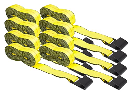 Mytee Products (8 Pack) 2" X30' Winch Straps w/Flat Hook, WLL 3335, Flatbed Tie Down Strap