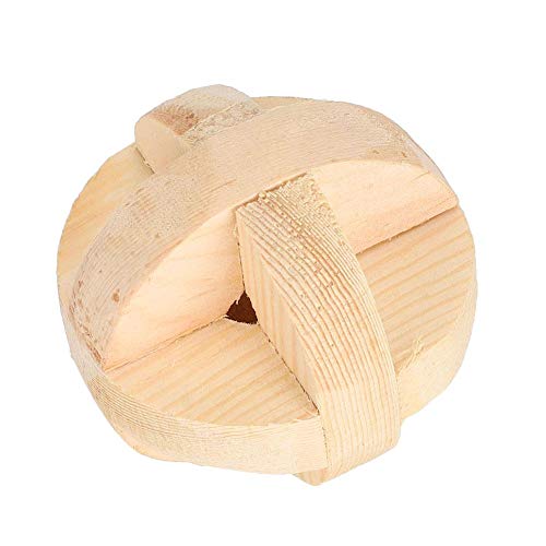 Dioche Hamster Wood Ball, Hamster Toy, Reliable 6cm / 2.4in Practical Interactive Toy Pets Hamster for Small Pet Reptiles