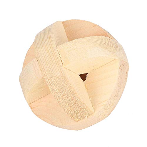 Dioche Hamster Wood Ball, Hamster Toy, Reliable 6cm / 2.4in Practical Interactive Toy Pets Hamster for Small Pet Reptiles