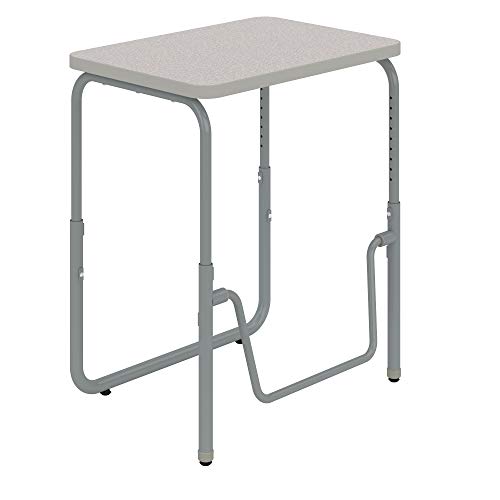 Safco Products AlphaBetter 2.0 Height – Adjustable Student Desk with Swinging Footrest Bar, Sit to Stand, 22"-30", Pebble Gray