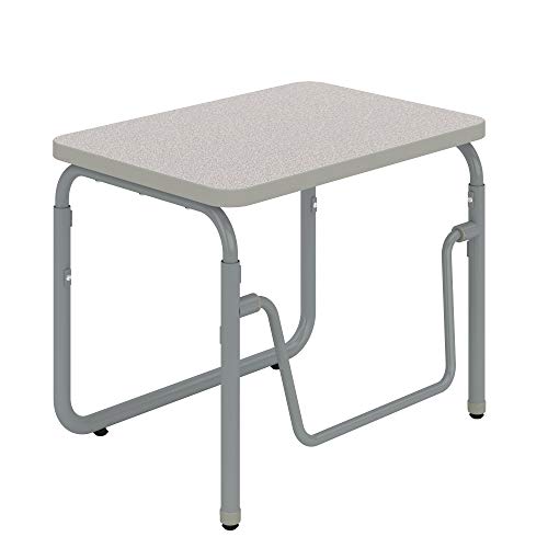 Safco Products AlphaBetter 2.0 Height – Adjustable Student Desk with Swinging Footrest Bar, Sit to Stand, 22"-30", Pebble Gray